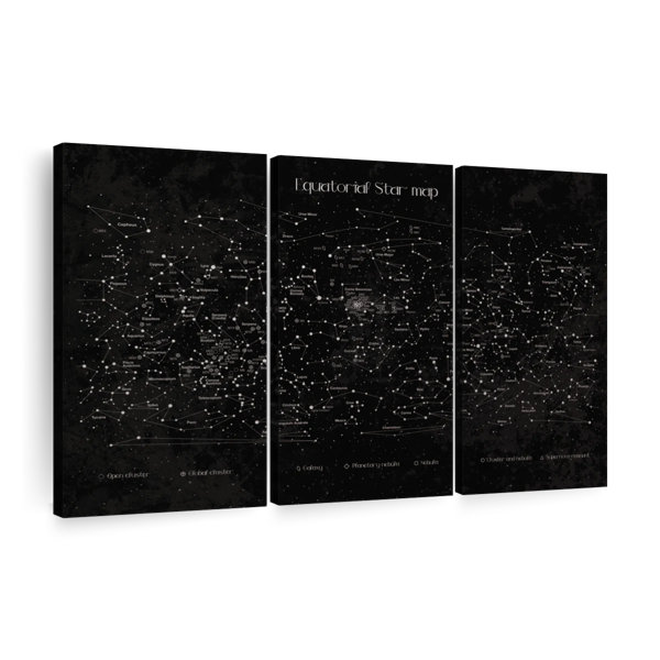 Millwood Pines " Equatorial Star Map Chart Multi Piece Canvas Print " by Luna Lyric 3 - Pieces ...